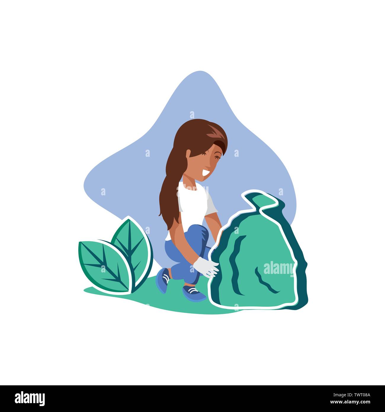 Avatar woman with trash design, Garbage recycle ecology eco save and ...