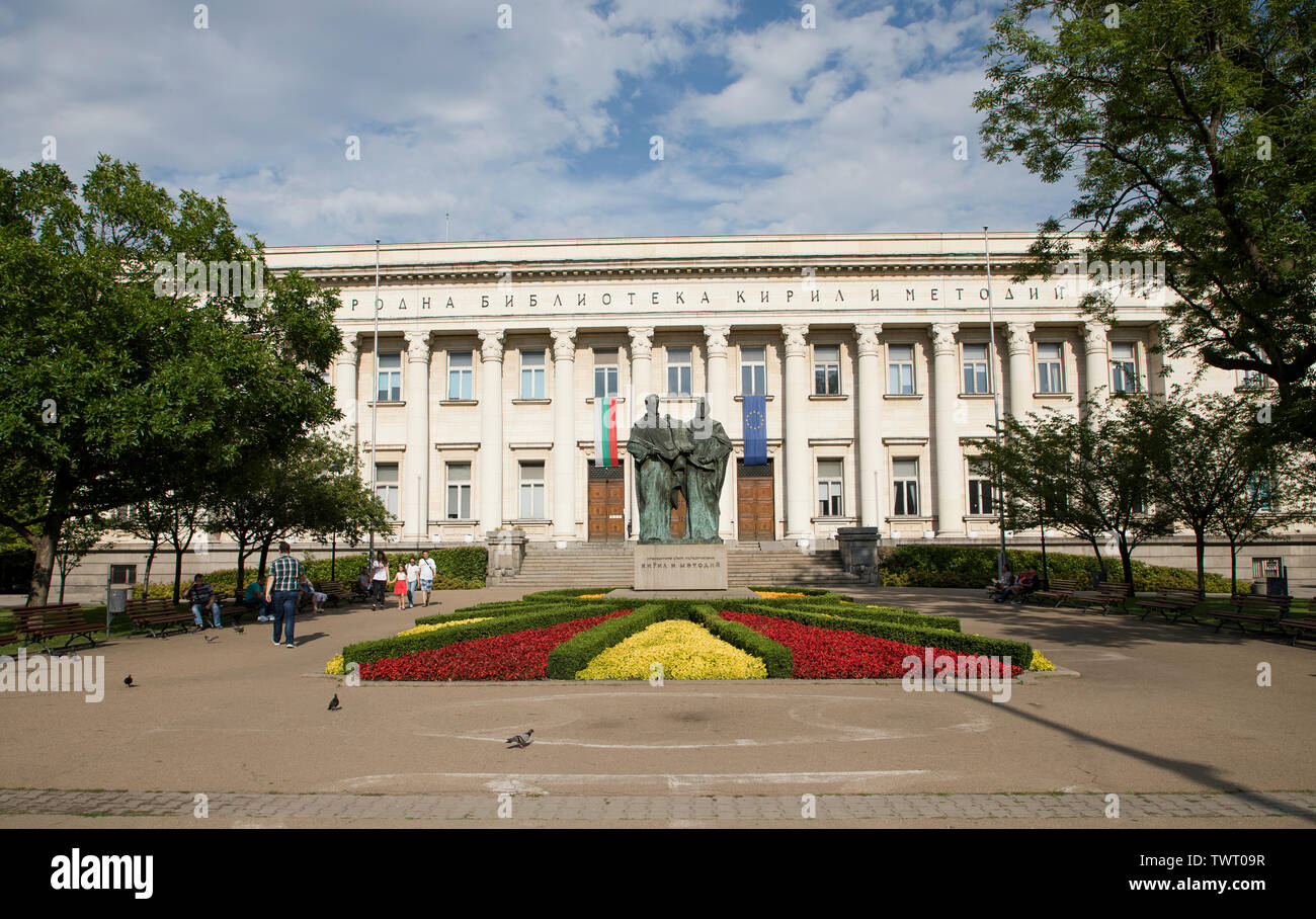 SOFIA, BULGARIA - June 22, 2019: Summer view of National Library St ...