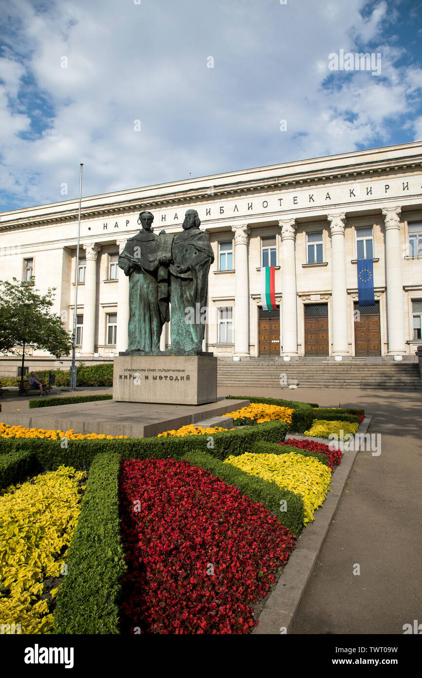 SOFIA, BULGARIA - June 22, 2019: Summer view of National Library St ...