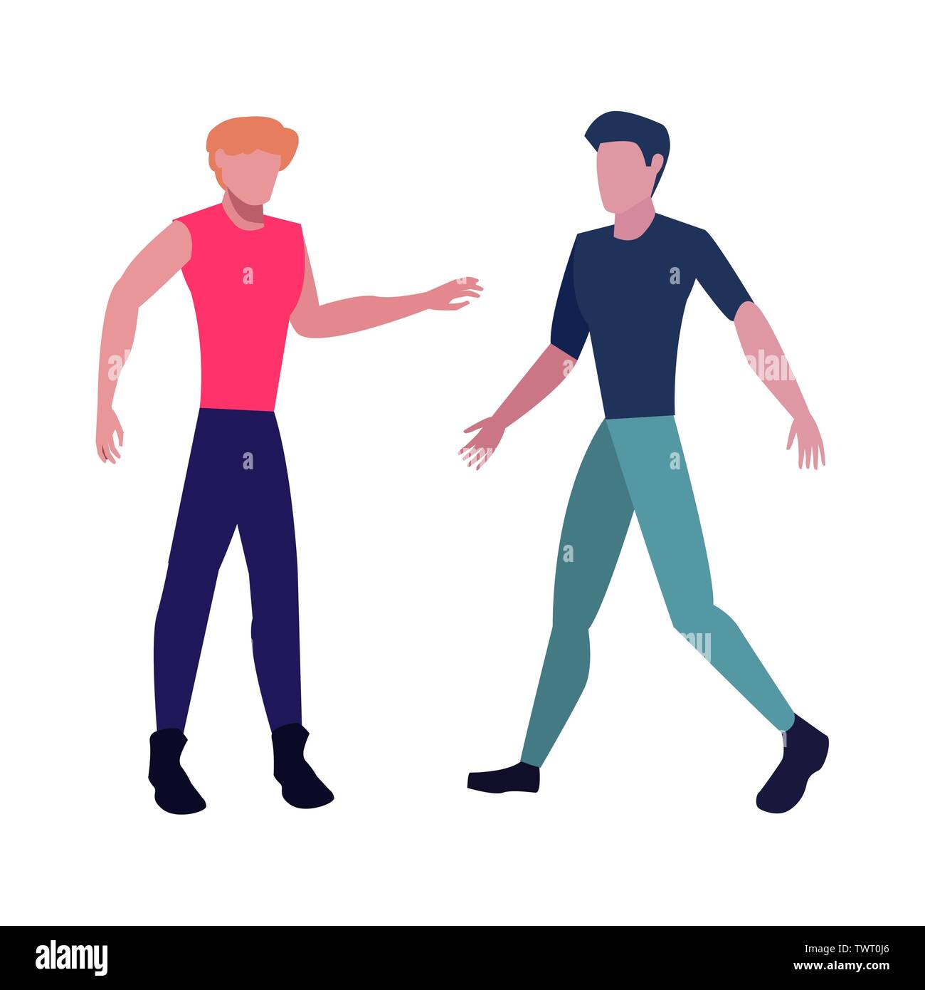 two men avatars on white background vector illustration Stock Vector ...