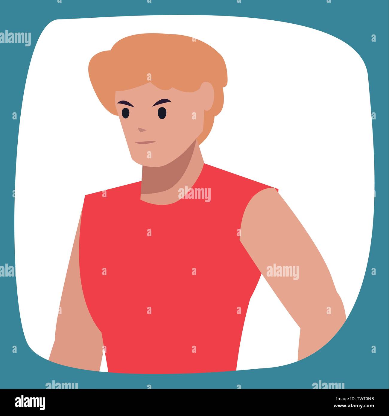 man character portrait cartoon design vector illustration Stock Vector ...