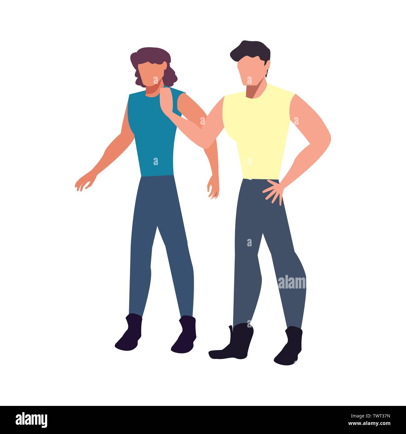 two men avatars on white background vector illustration Stock Vector ...