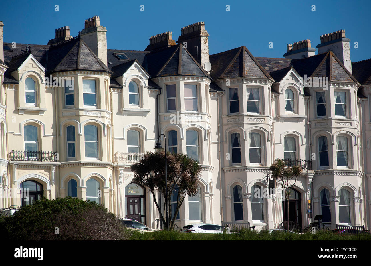 Terraced houses, Port St Mary, Isle of Man, British Isles Stock Photo ...