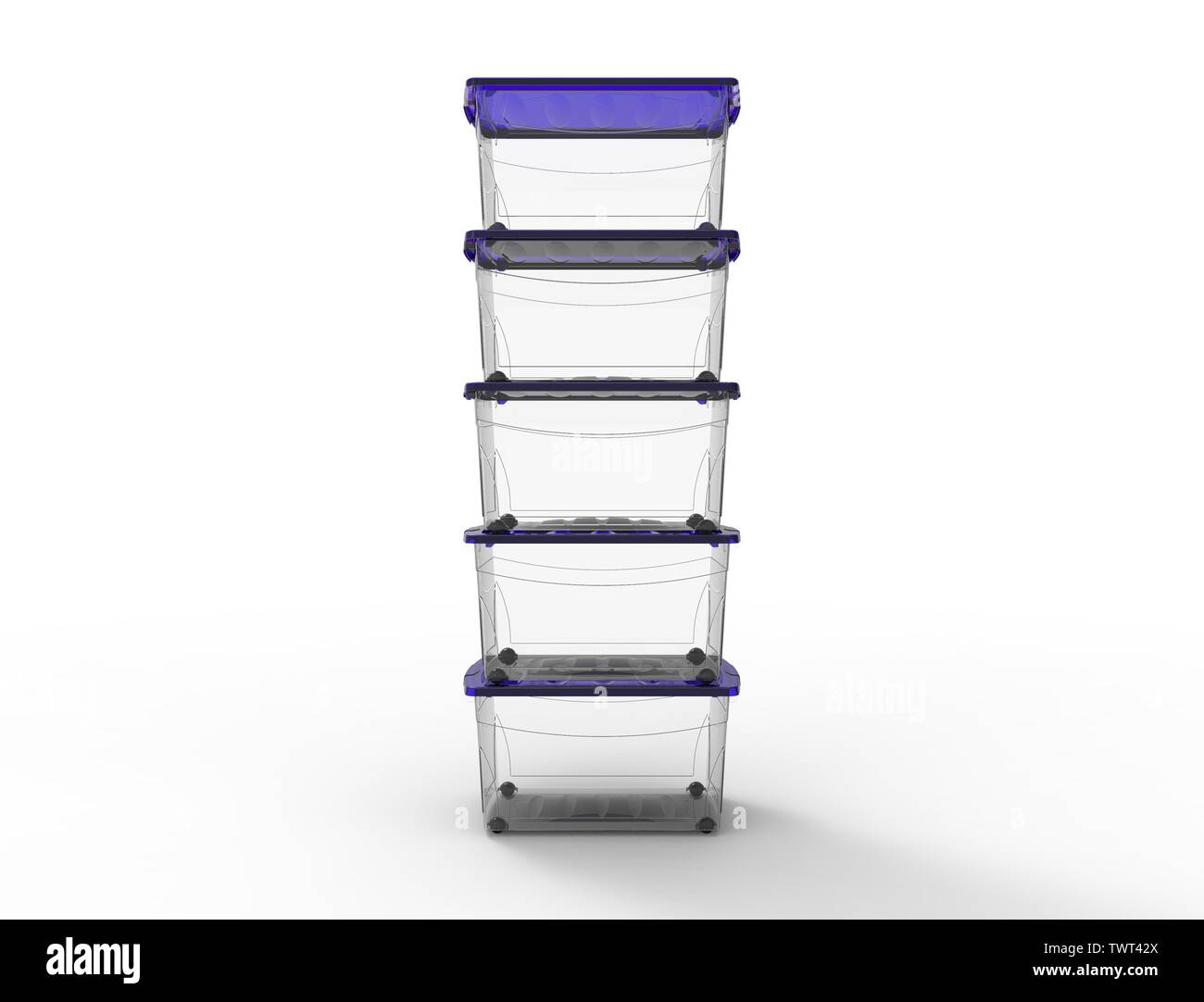 3d rendering of a plastic see through storage box isolated in white ...