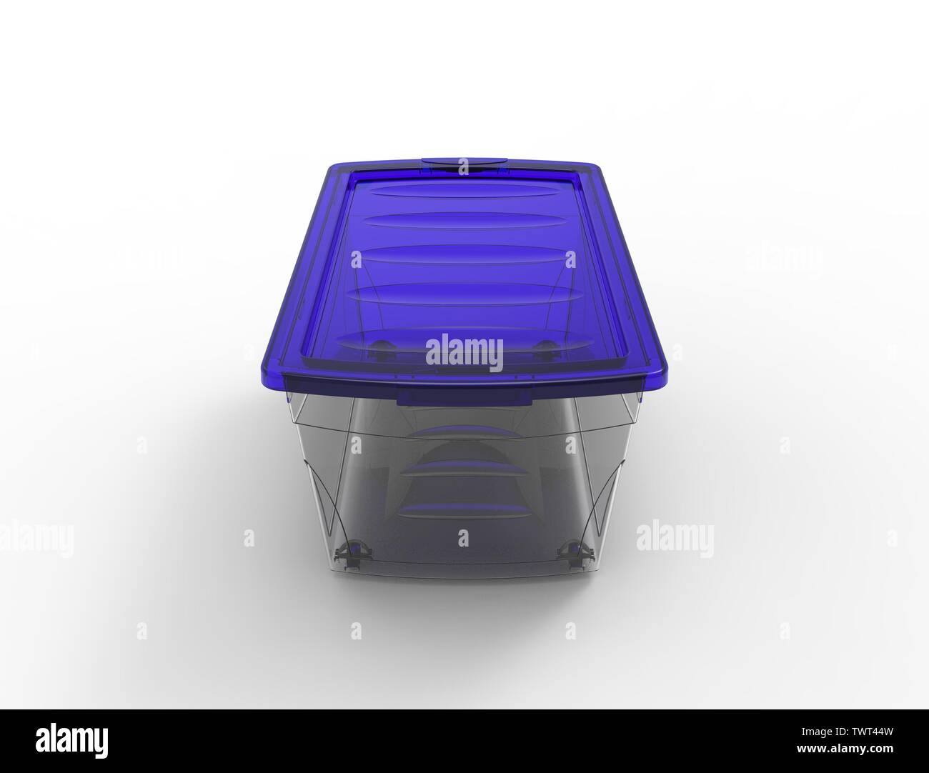 3d rendering of a plastic see through storage box isolated in white ...