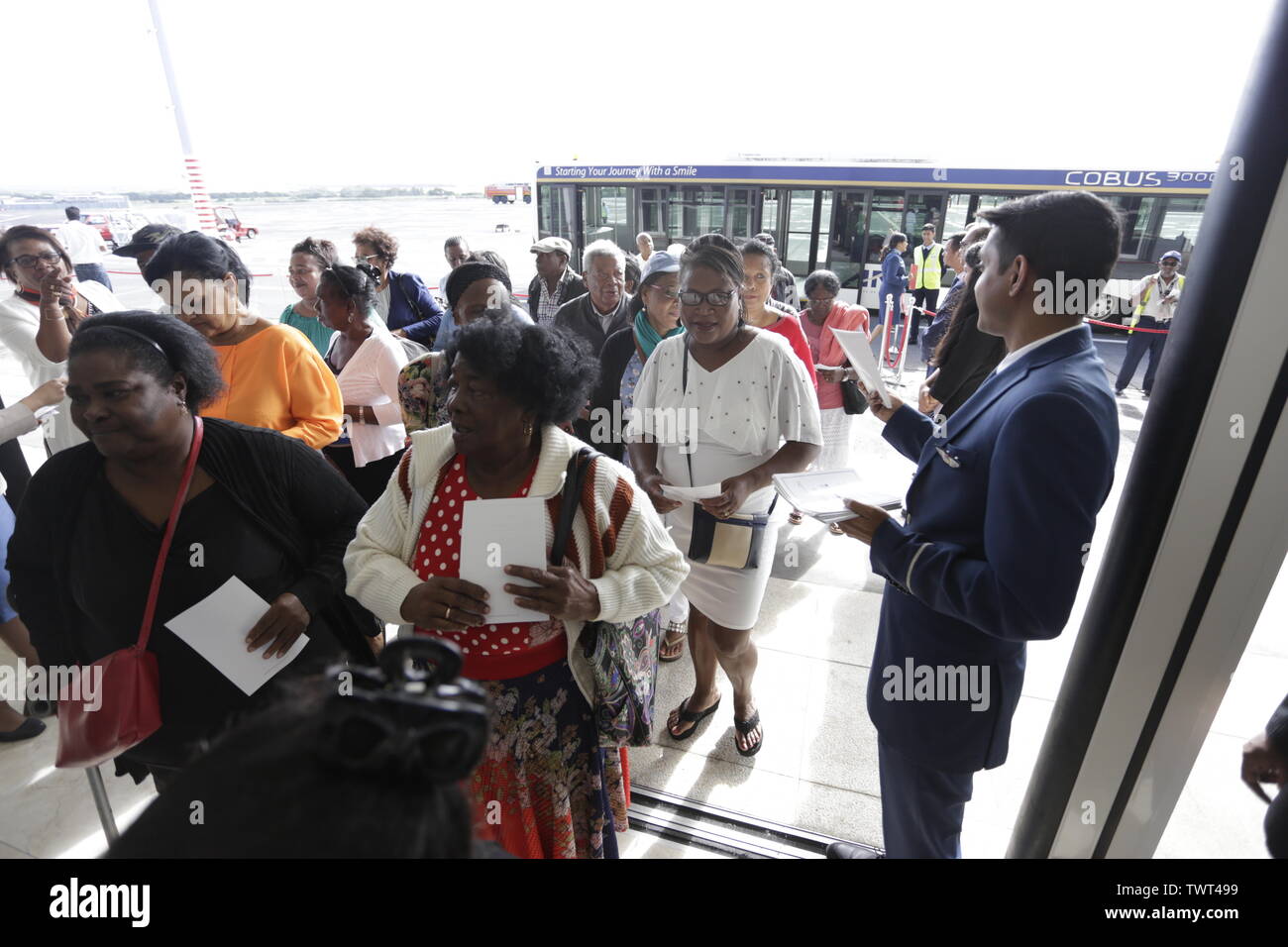 Le Chagos Archipelago a atterri à Maurice, vendredi 21 juin Stock Photo ...