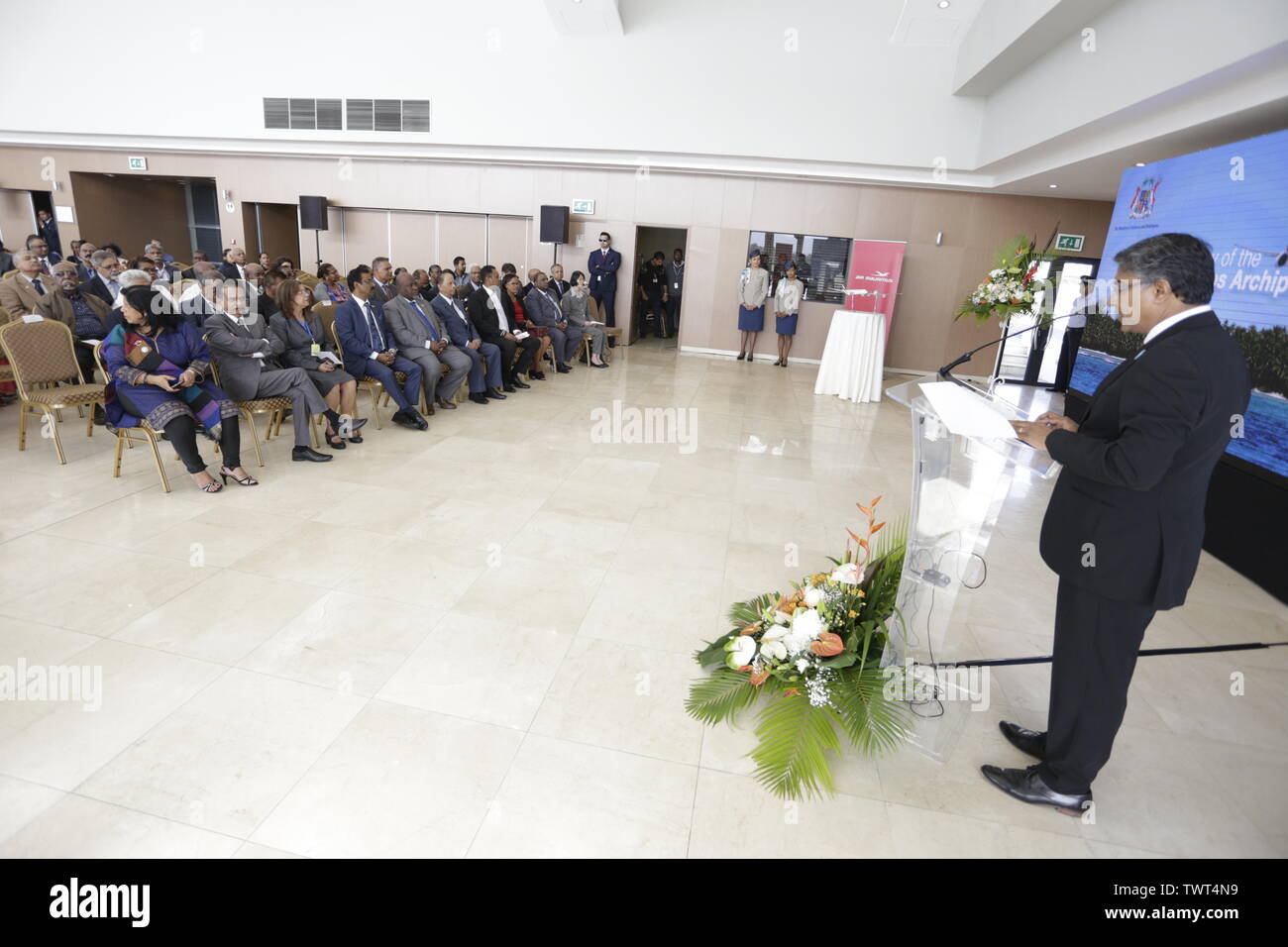 Le Chagos Archipelago a atterri à Maurice, vendredi 21 juin Stock Photo ...