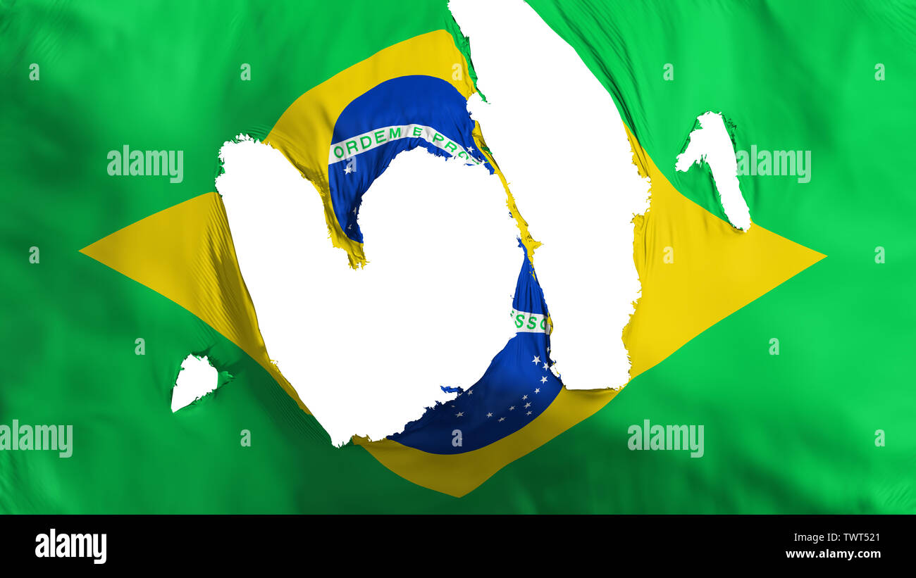 Ragged Brazil flag Stock Photo - Alamy