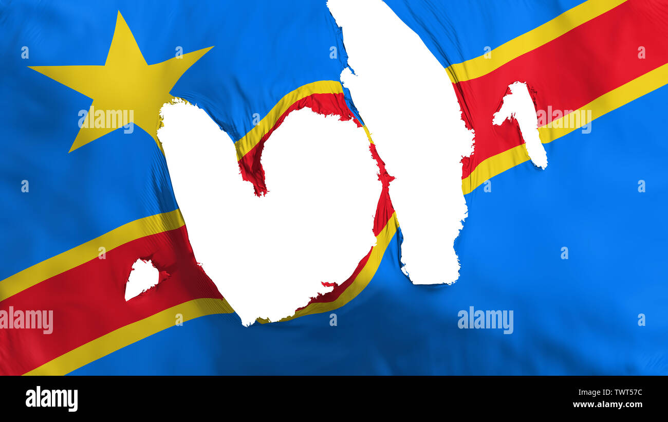 Ragged Democratic Republic of Congo Kinshasa flag Stock Photo - Alamy