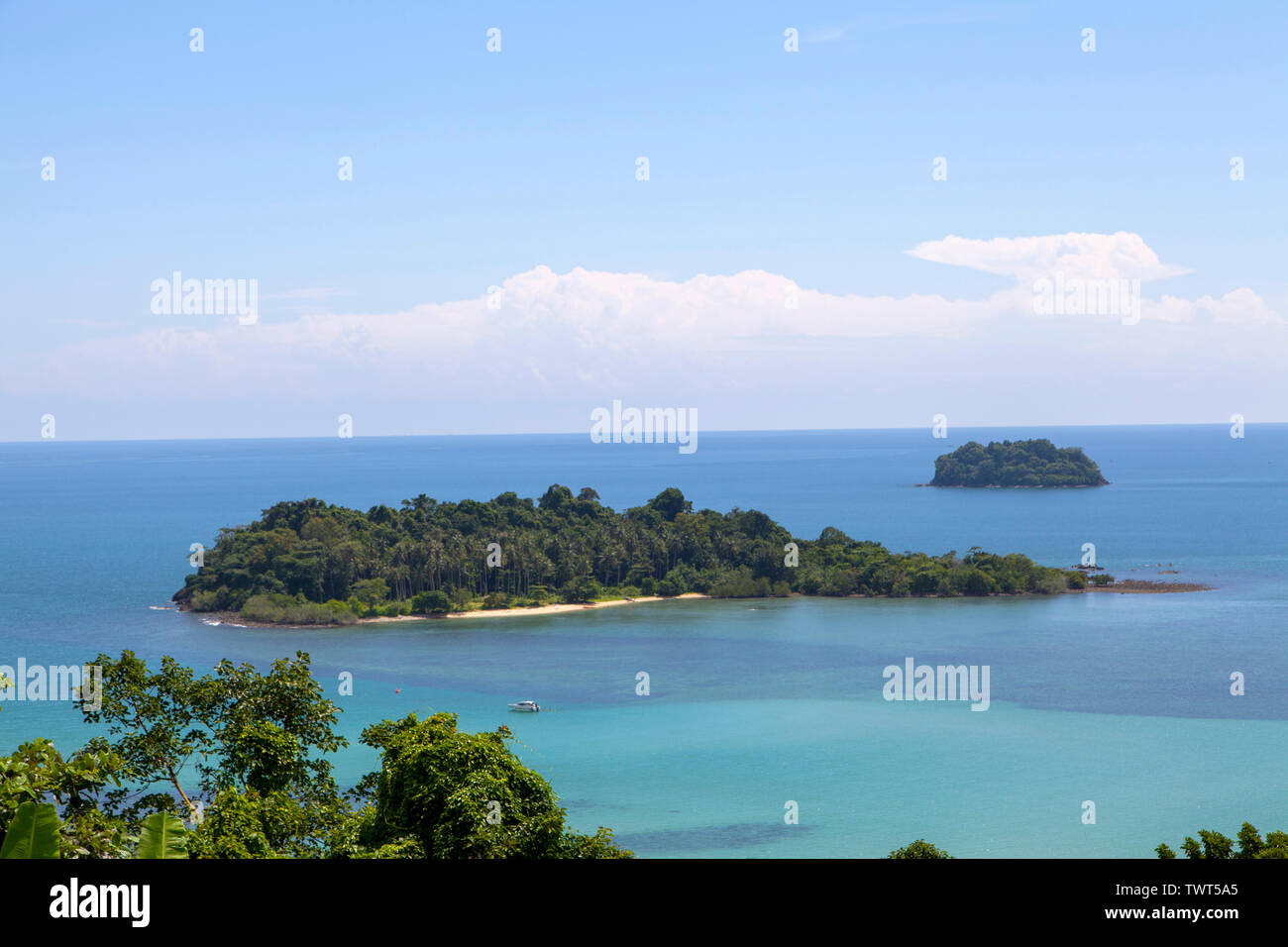 View of Koh Man Nai island from Thailand, Koh Chang island Stock Photo ...
