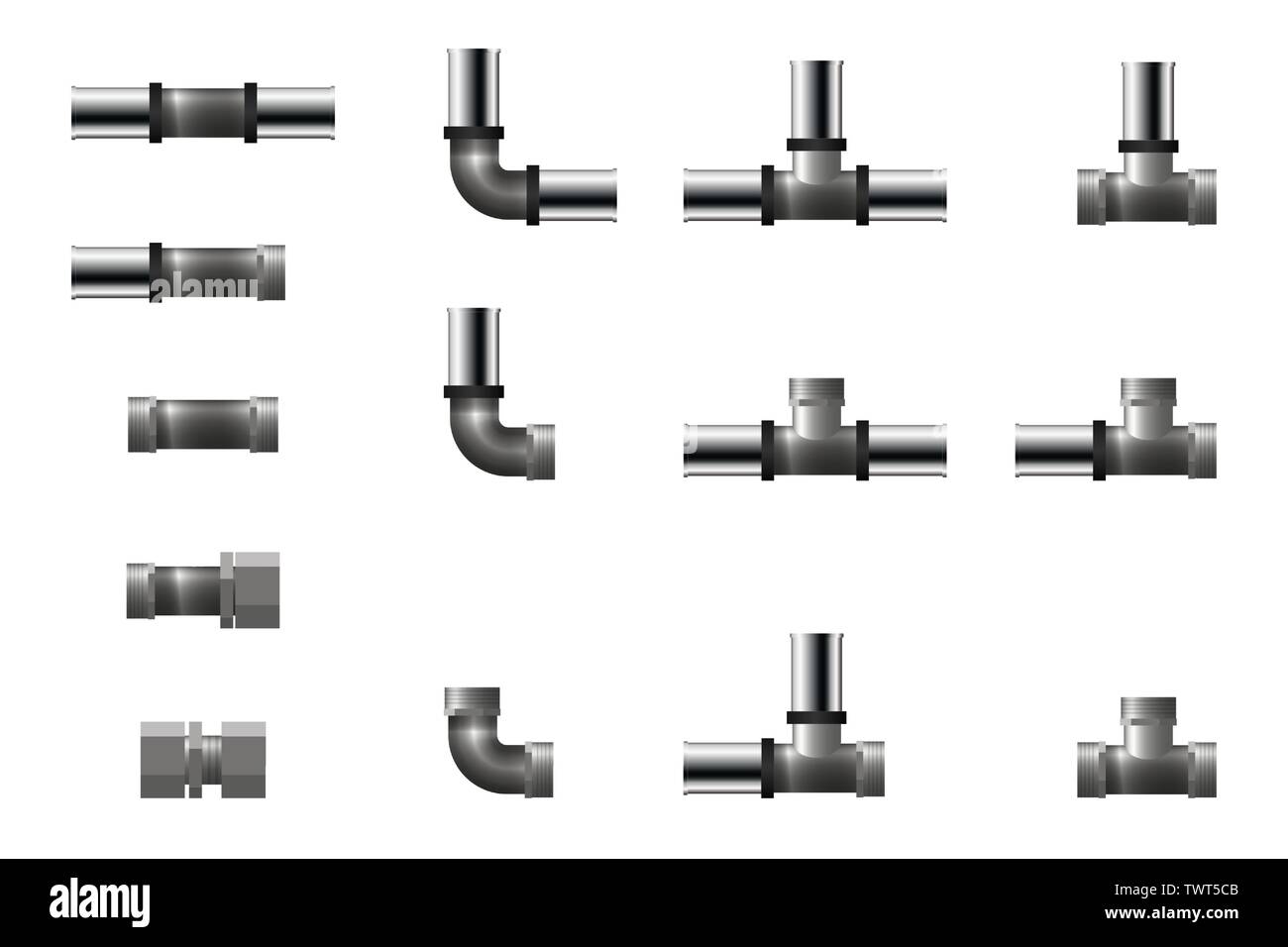 Tee fittings Stock Vector Images - Alamy