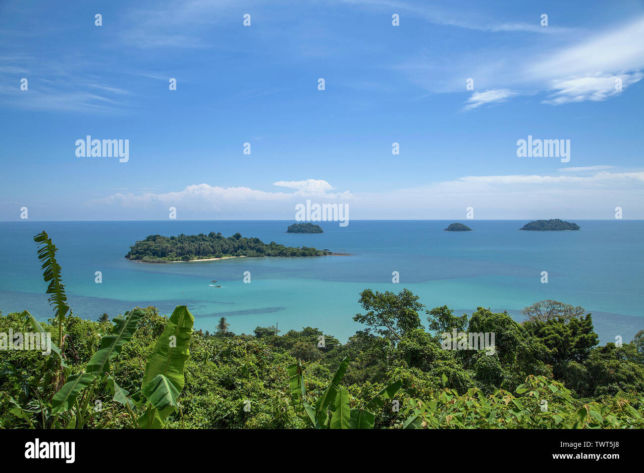View of Koh Man Nai island from Thailand, Koh Chang island Stock Photo ...