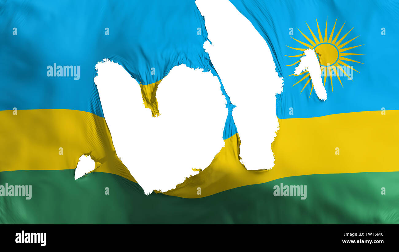 Ragged Rwanda flag Stock Photo - Alamy