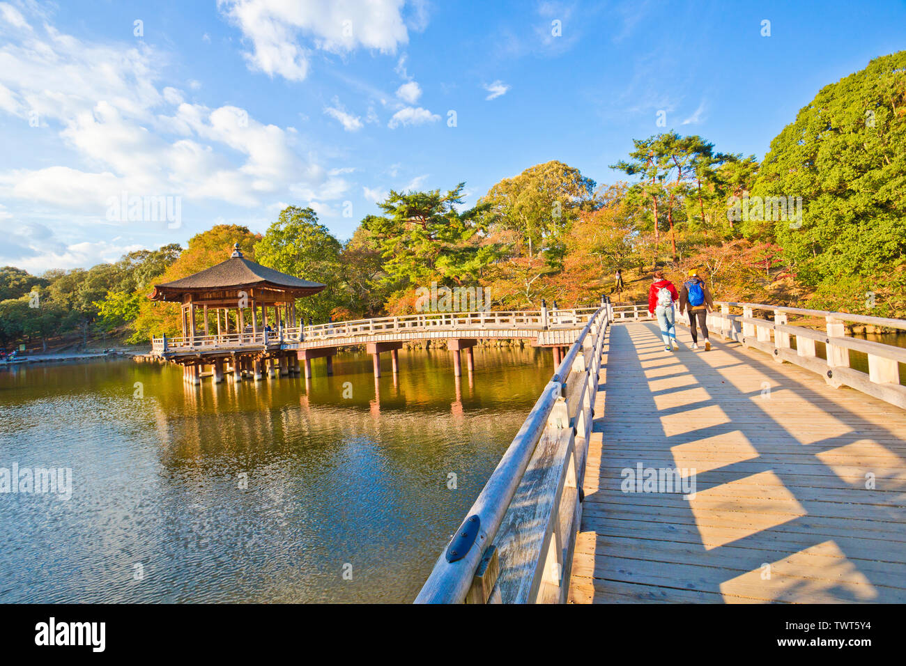 Yoshikien park, a Japanese garden in Nara park Stock Photo - Alamy