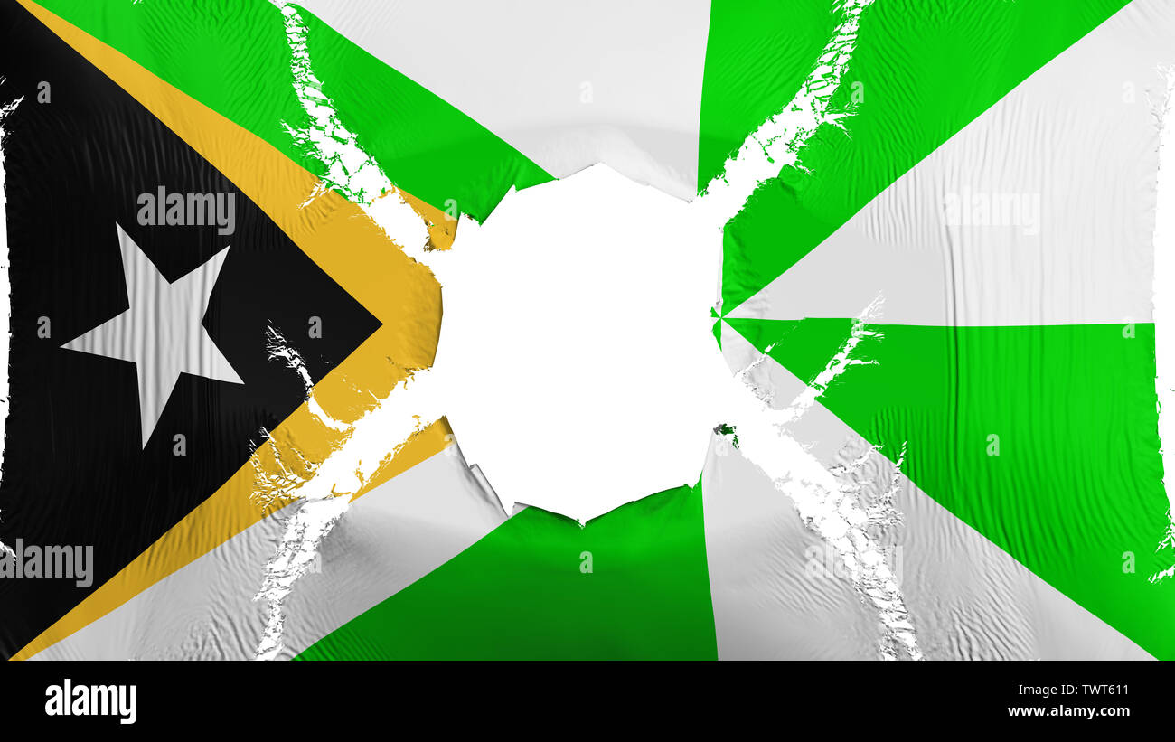 Dili flag with a hole Stock Photo - Alamy