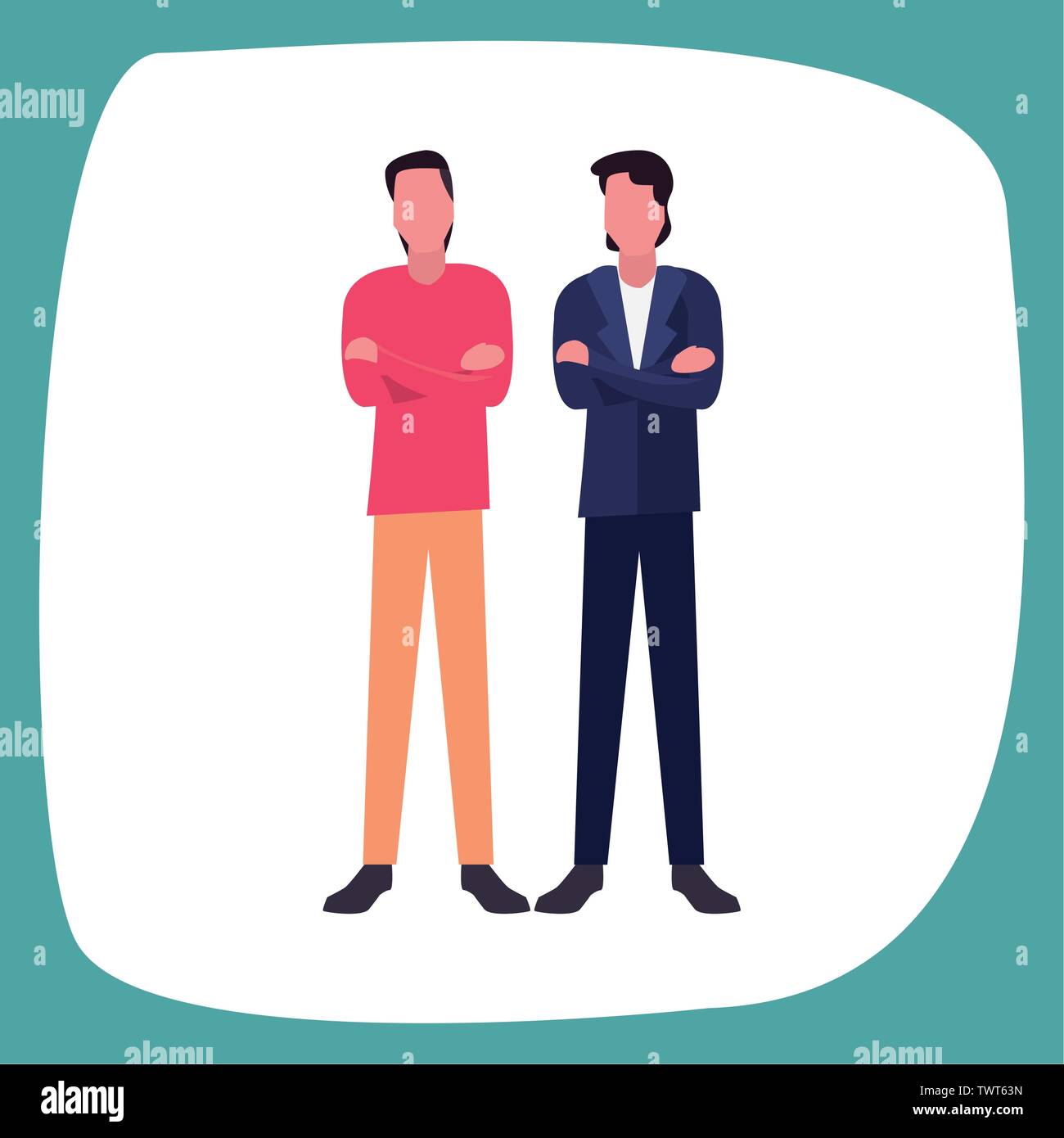 two men avatars on white background vector illustration Stock Vector ...