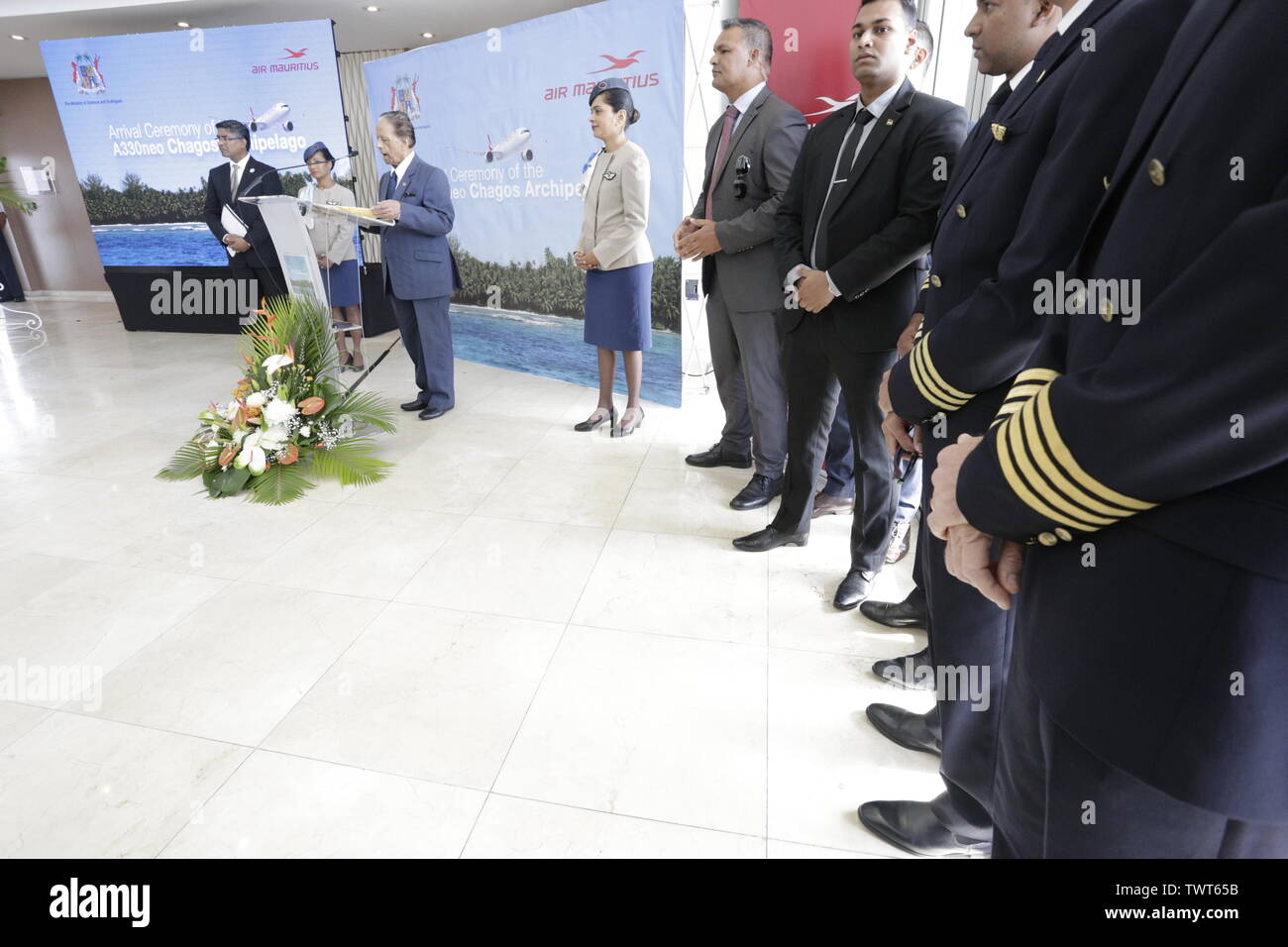 Le Chagos Archipelago a atterri à Maurice, vendredi 21 juin Stock Photo ...