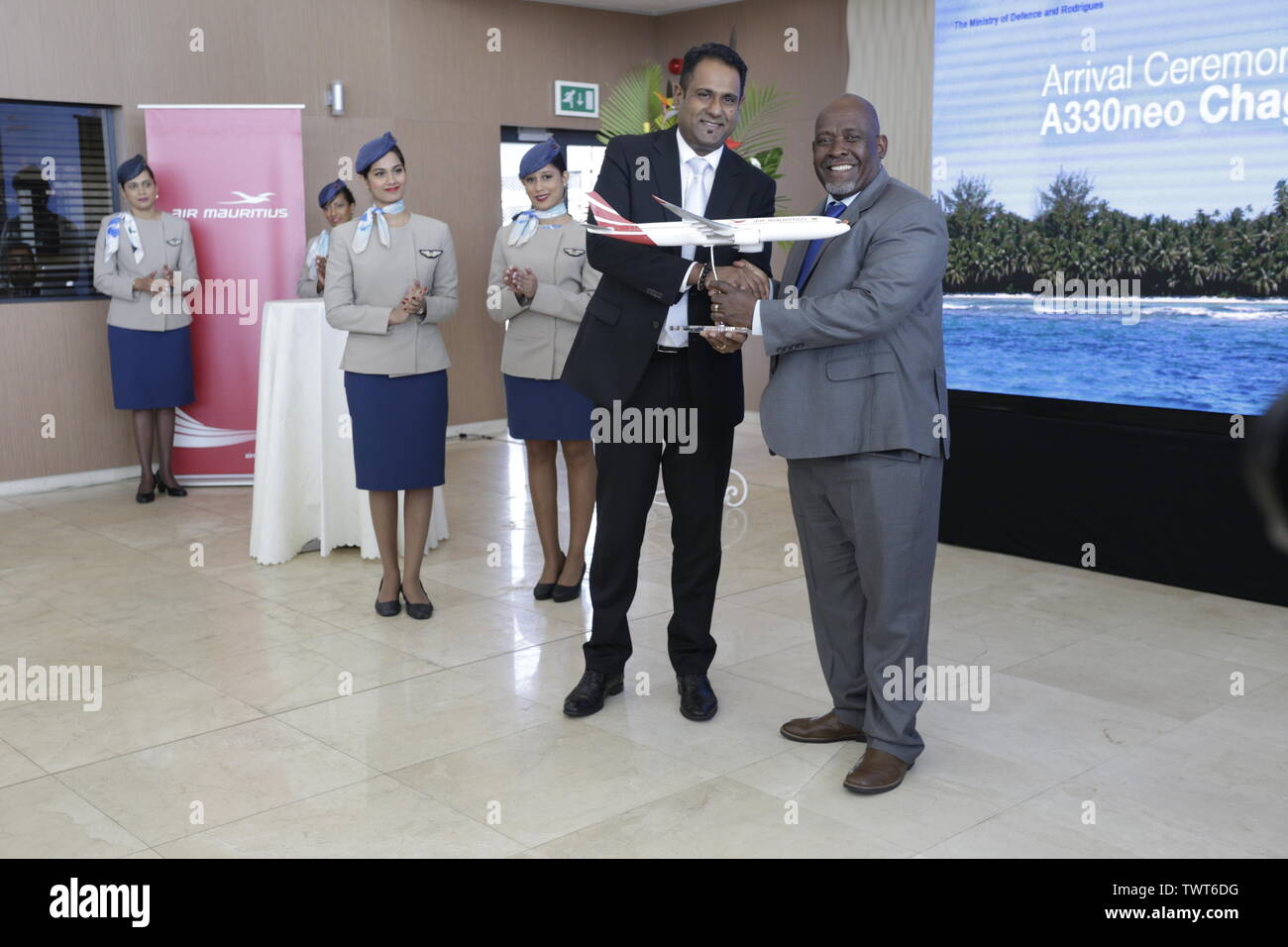 Le Chagos Archipelago a atterri à Maurice, vendredi 21 juin Stock Photo ...