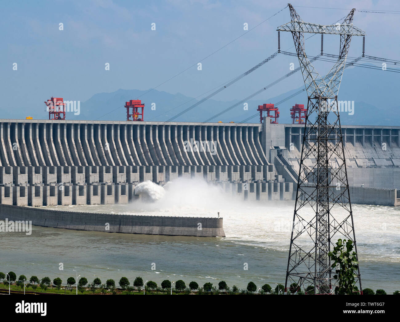 Yichang. 23rd June, 2019. Photo taken on June 23, 2019 shows water ...