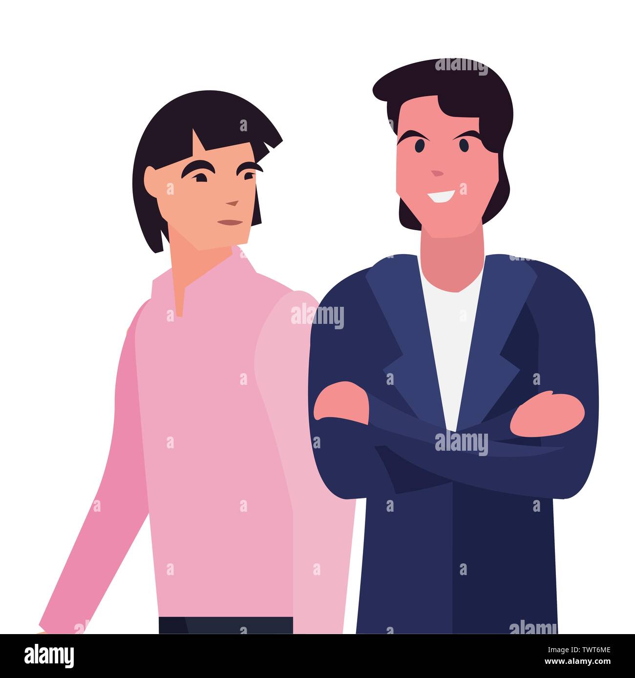 two men avatars on white background vector illustration Stock Vector ...