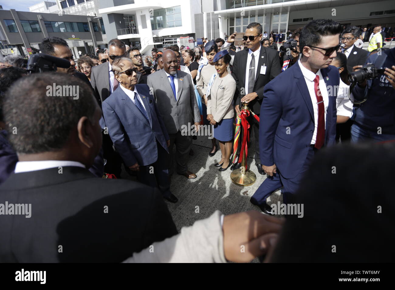 Le Chagos Archipelago a atterri à Maurice, vendredi 21 juin Stock Photo ...