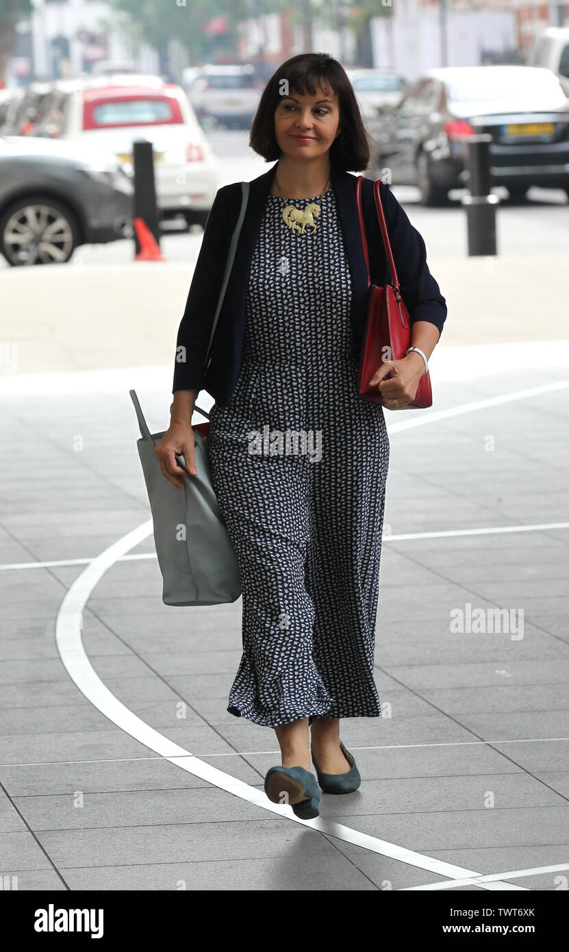 London, UK, June 23rd 2019. Caroline Flint MP seen at the BBC studios ...