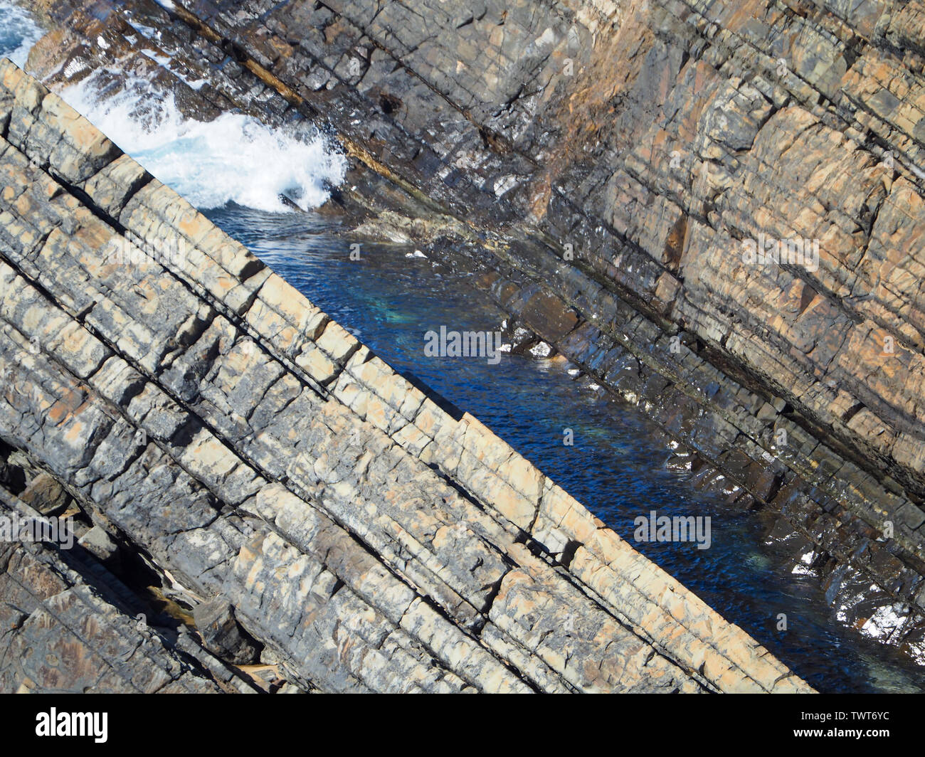 Natural geometry patterns. Sharp diagonal lines of angular hard edged ...