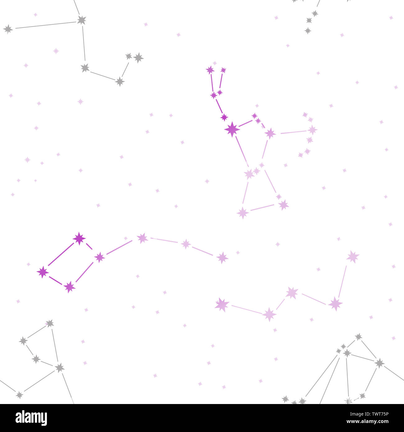 set of constellation seamles patterns with random stars Stock Photo - Alamy