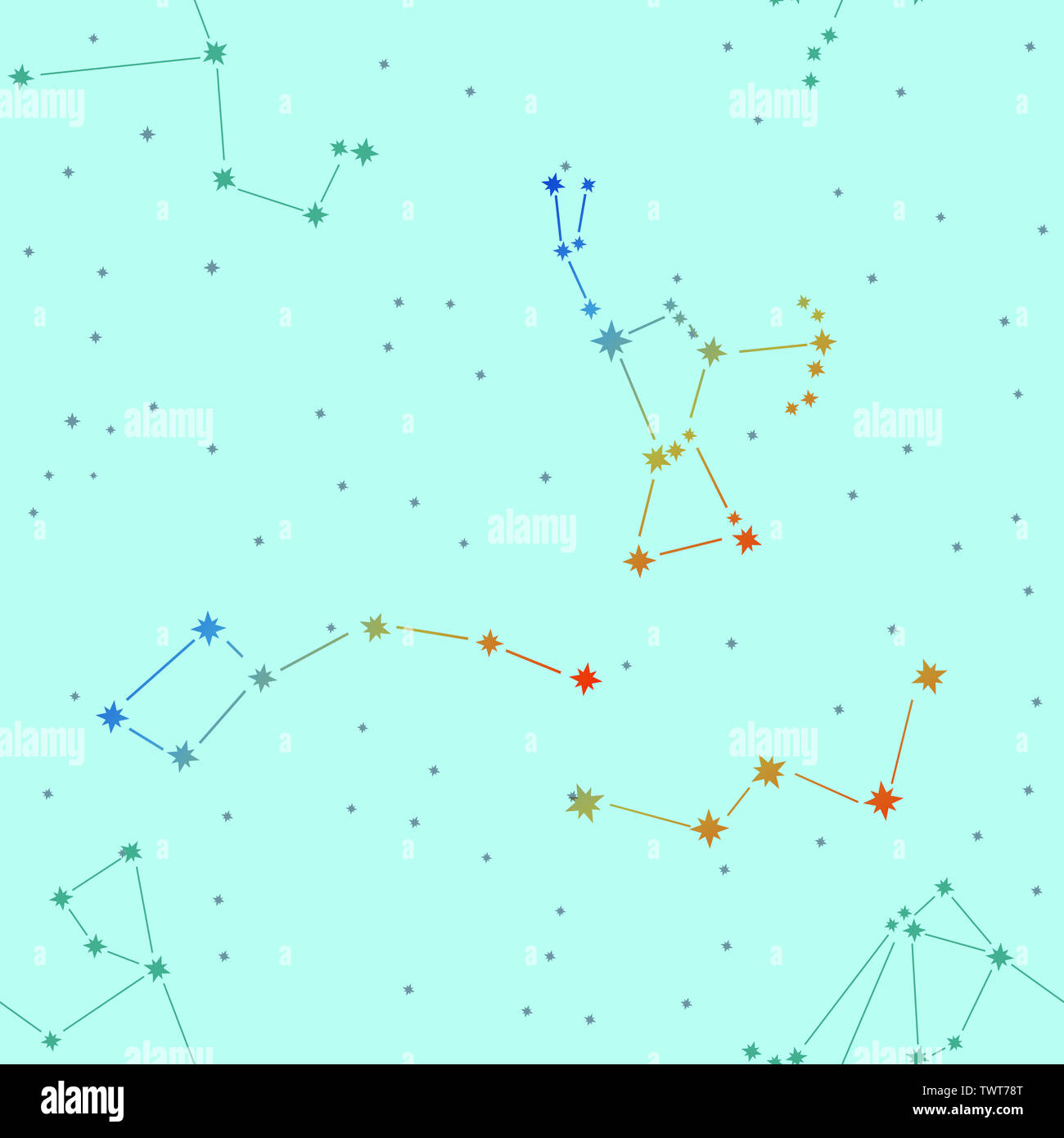 set of constellation seamles patterns with random stars Stock Photo - Alamy