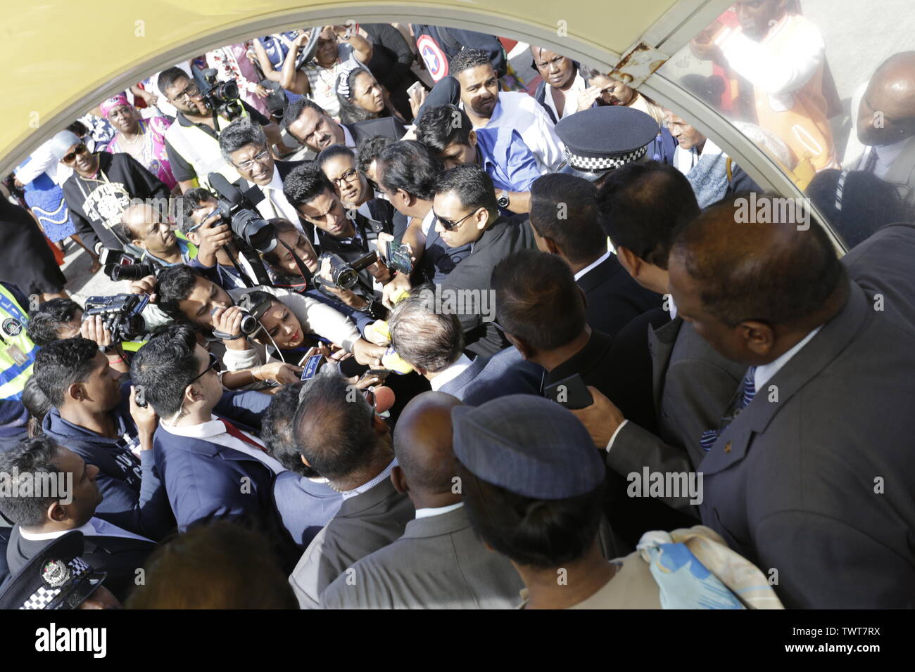 Le Chagos Archipelago a atterri à Maurice, vendredi 21 juin Stock Photo ...