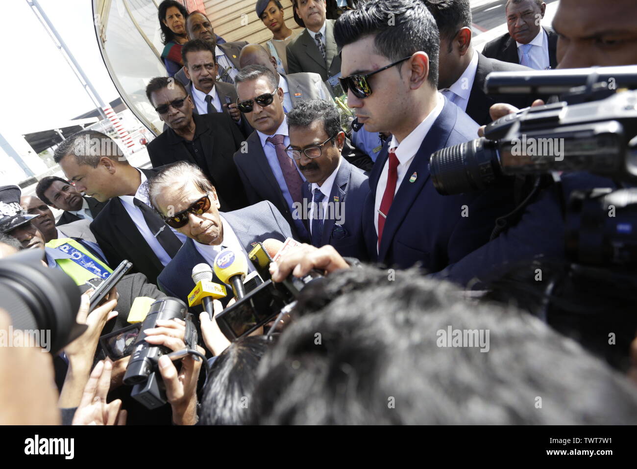 Le Chagos Archipelago a atterri à Maurice, vendredi 21 juin Stock Photo ...