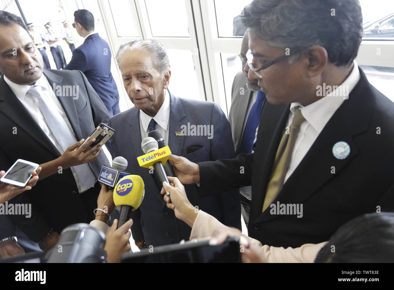 Le Chagos Archipelago a atterri à Maurice, vendredi 21 juin Stock Photo ...