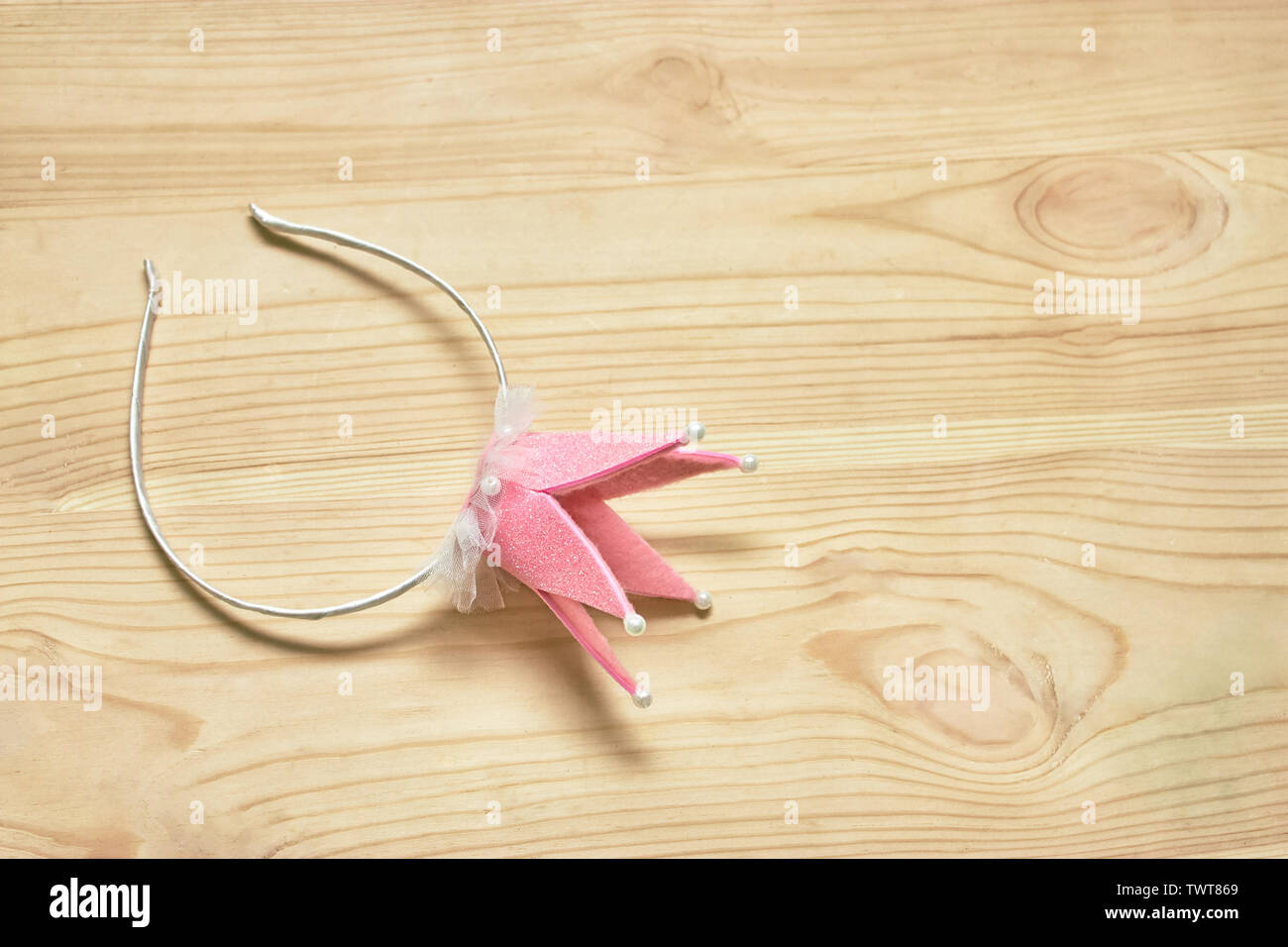pink toy crown of little princess. Decorative element for children's ...