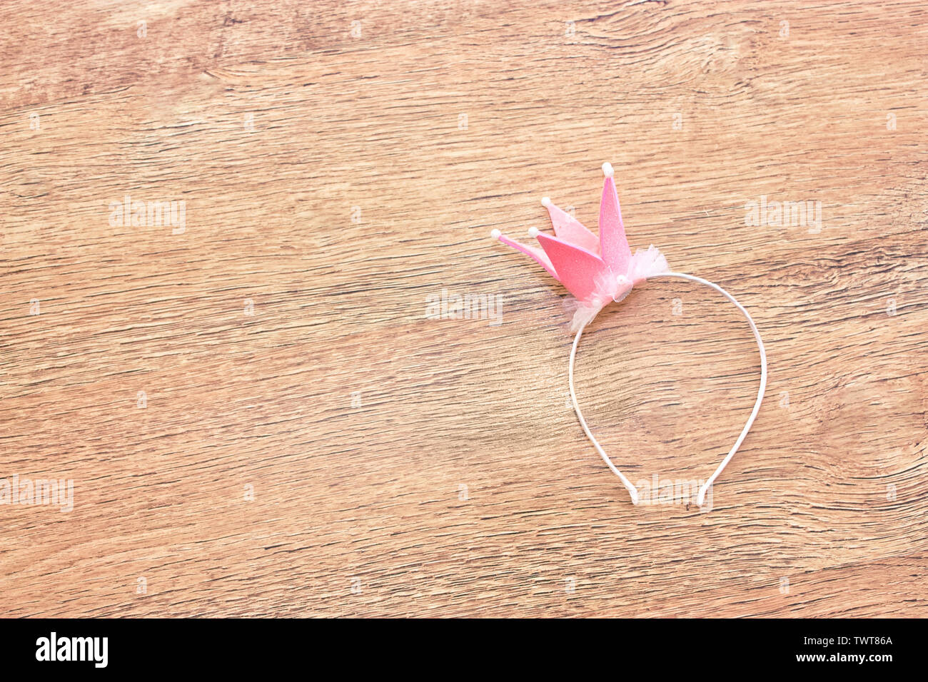 pink toy crown of little princess. Decorative element for children's ...