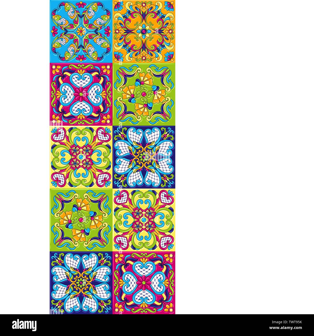 Mexican talavera ceramic tile pattern Stock Vector Image & Art - Alamy