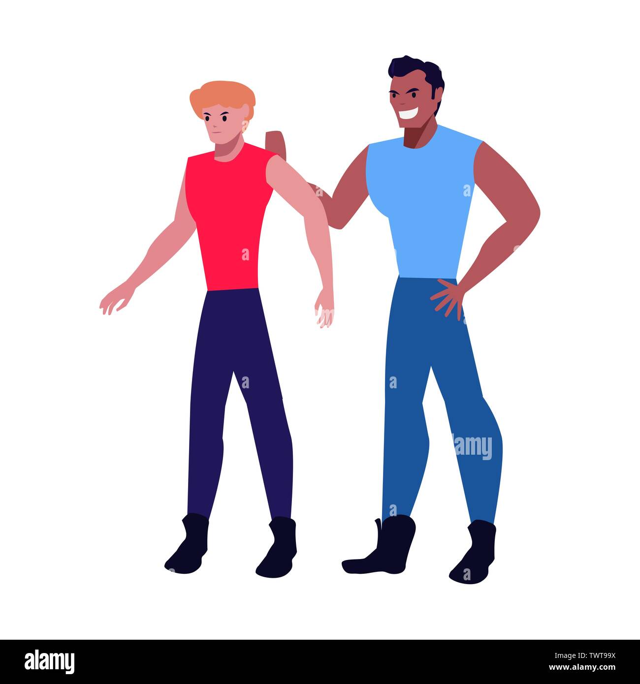 two men avatars on white background vector illustration Stock Vector ...