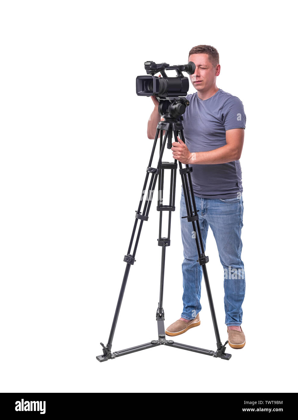 A television camera operator Cut Out Stock Images & Pictures - Alamy