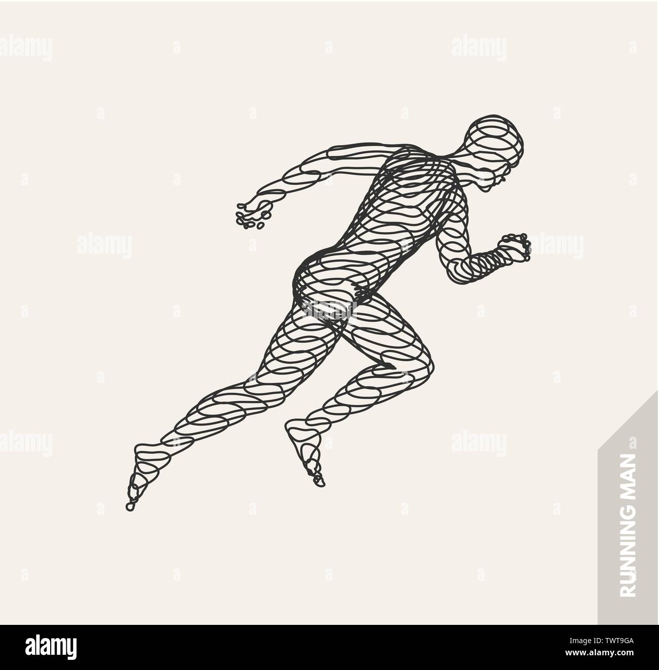 3d running man. Design for sport, business, science and technology ...