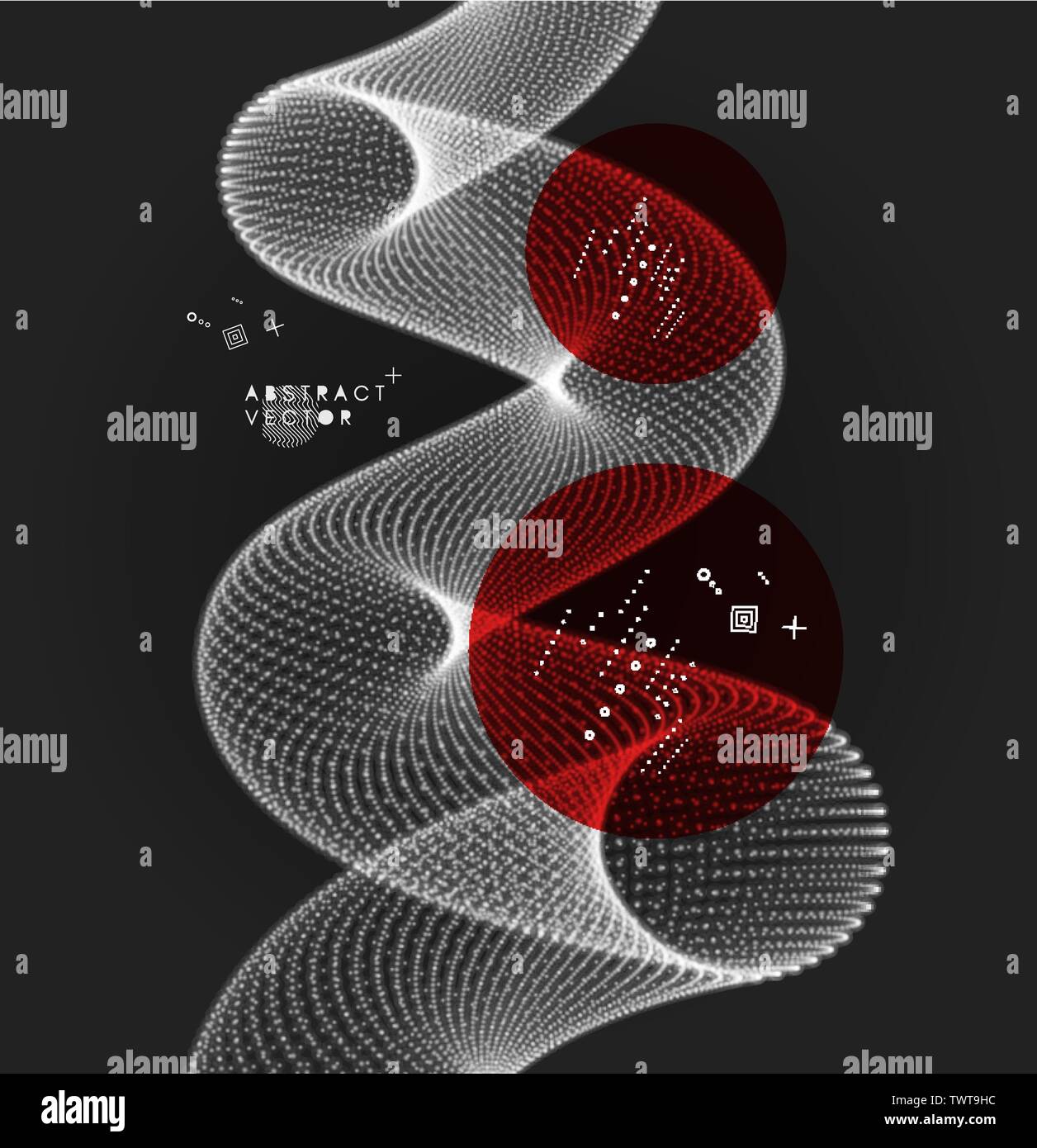 Spiral. Connection Structure. Abstract grid design. 3d vector ...