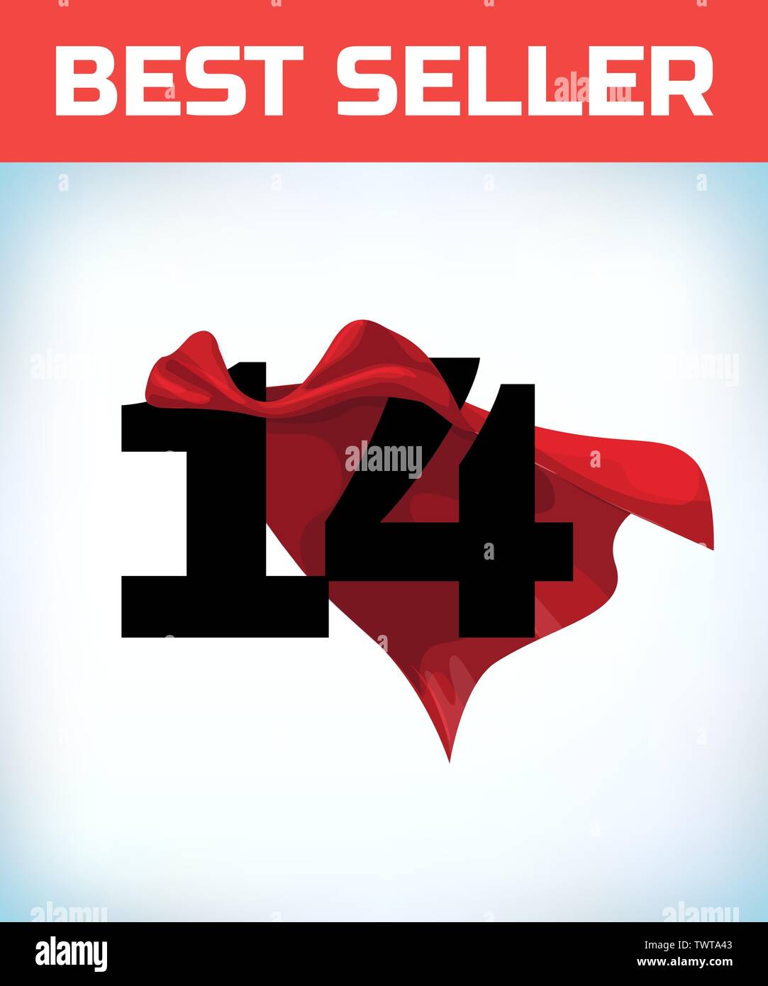 fourteen in red hero cape. Super cloak. Super power. Power concept ...