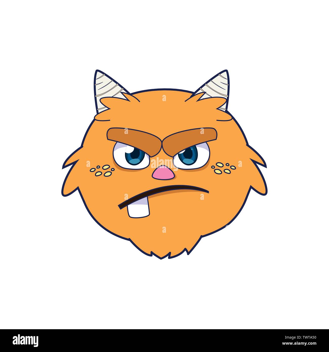 funny monster with horns comic character vector illustration design ...
