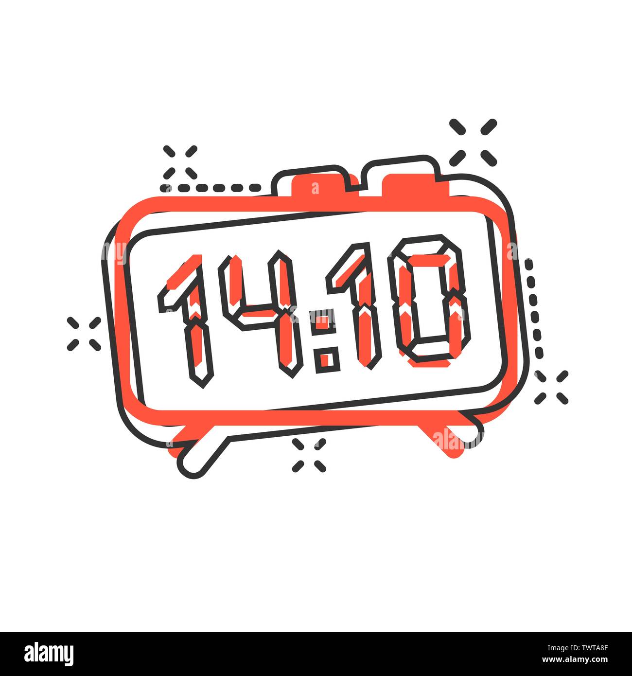 Clock sign icon in comic style. Time management vector cartoon ...