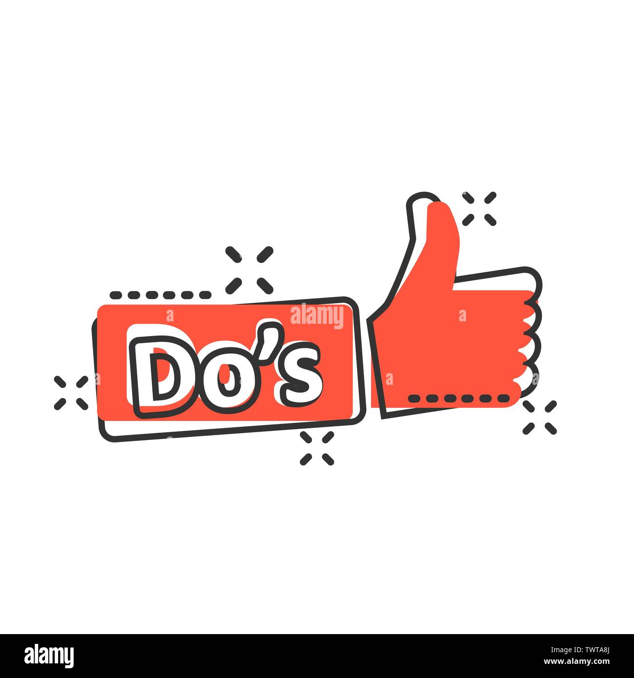 Do's sign icon in comic style. Like vector cartoon illustration. Yes ...