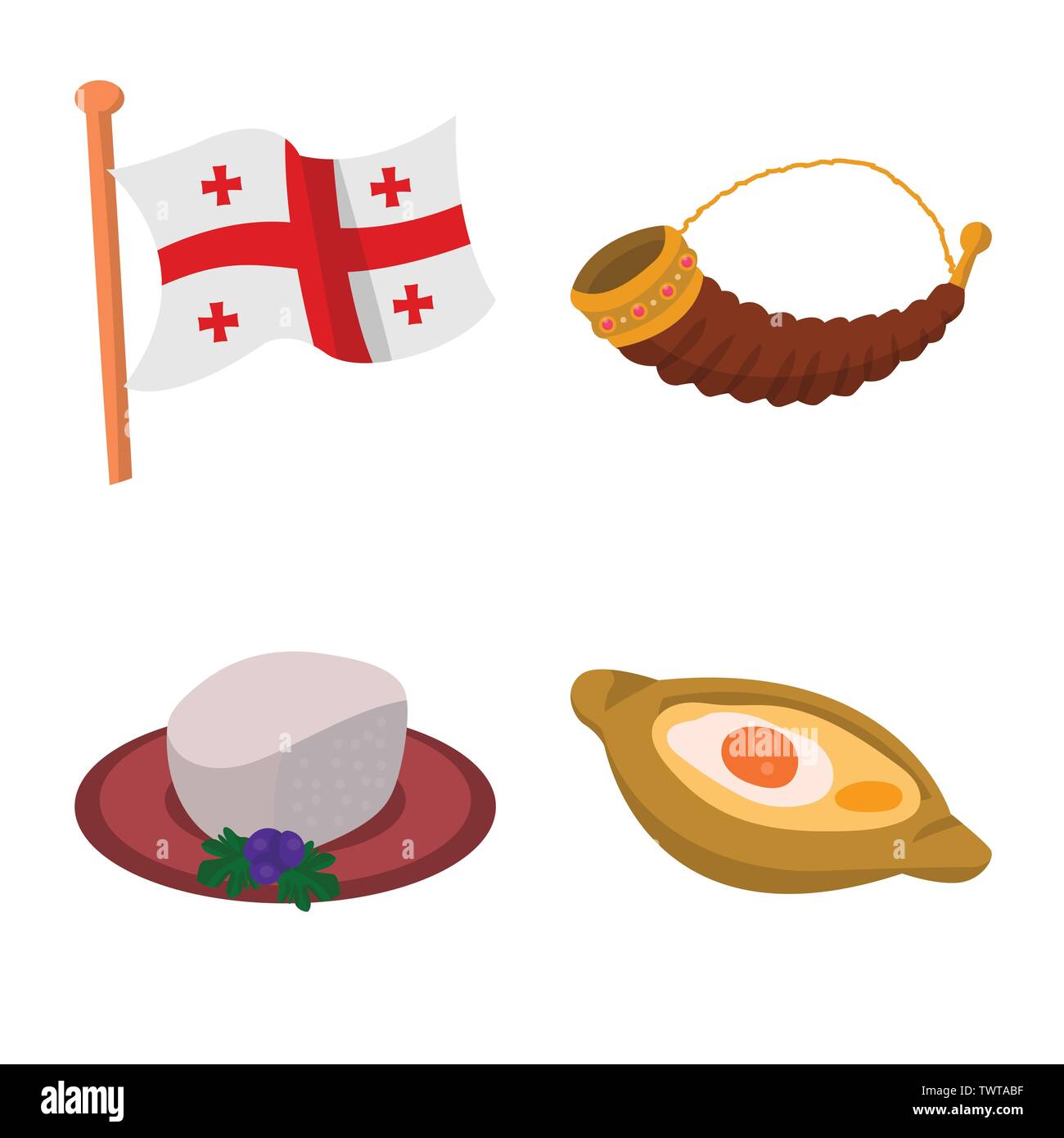 Isolated object of Caucasus and traditions logo. Set of Caucasus and ...