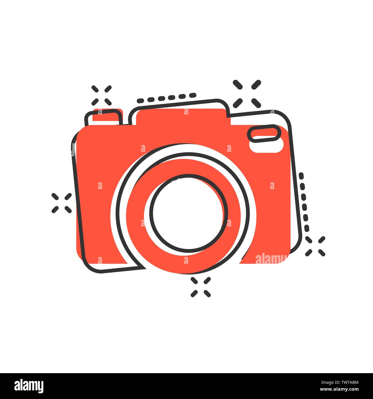 Camera device sign icon in comic style. Photography vector cartoon ...