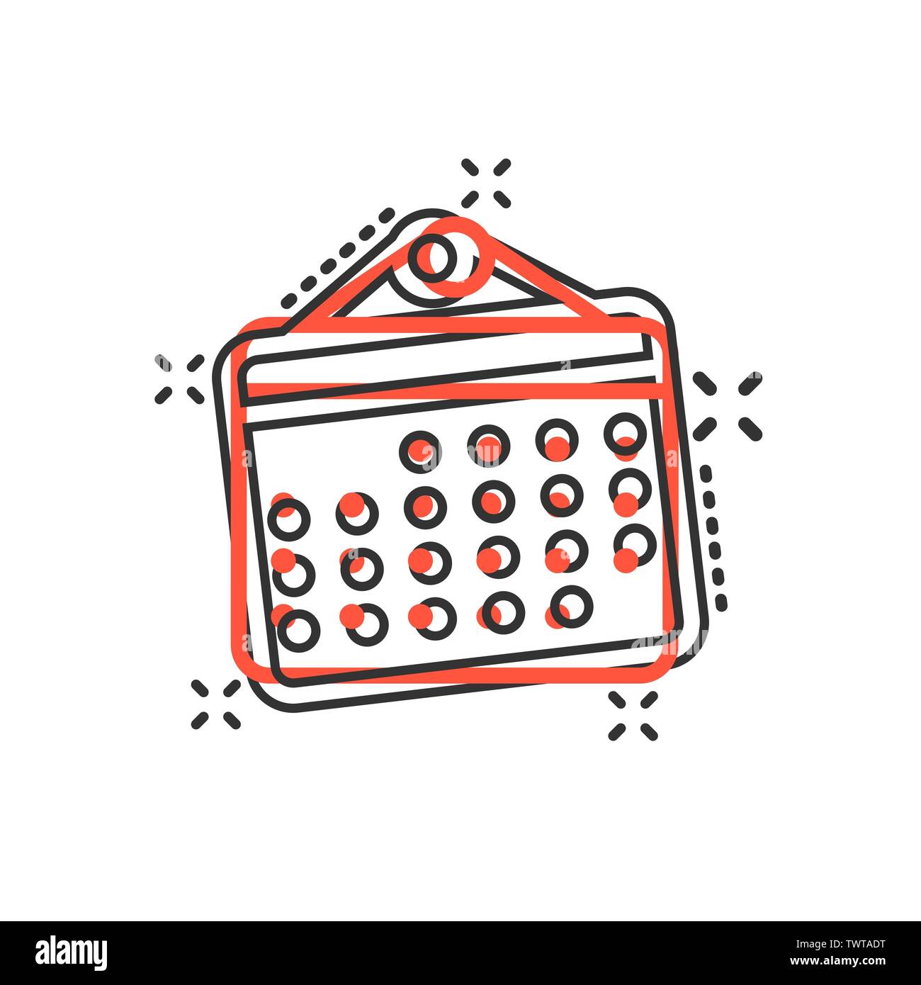 Calendar organizer icon in comic style. Appointment event vector ...