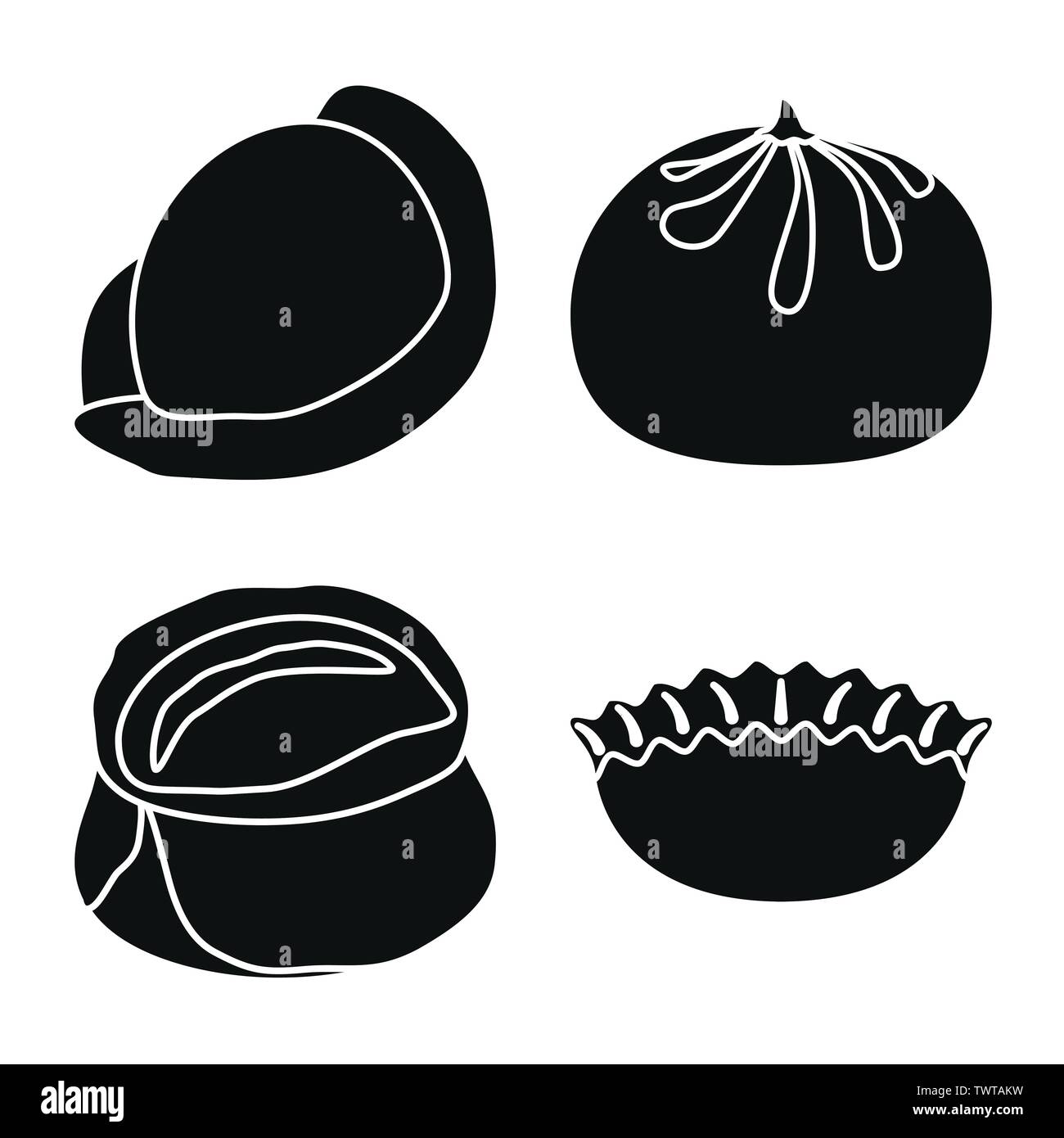 Vector illustration of cuisine and appetizer logo. Set of cuisine and ...