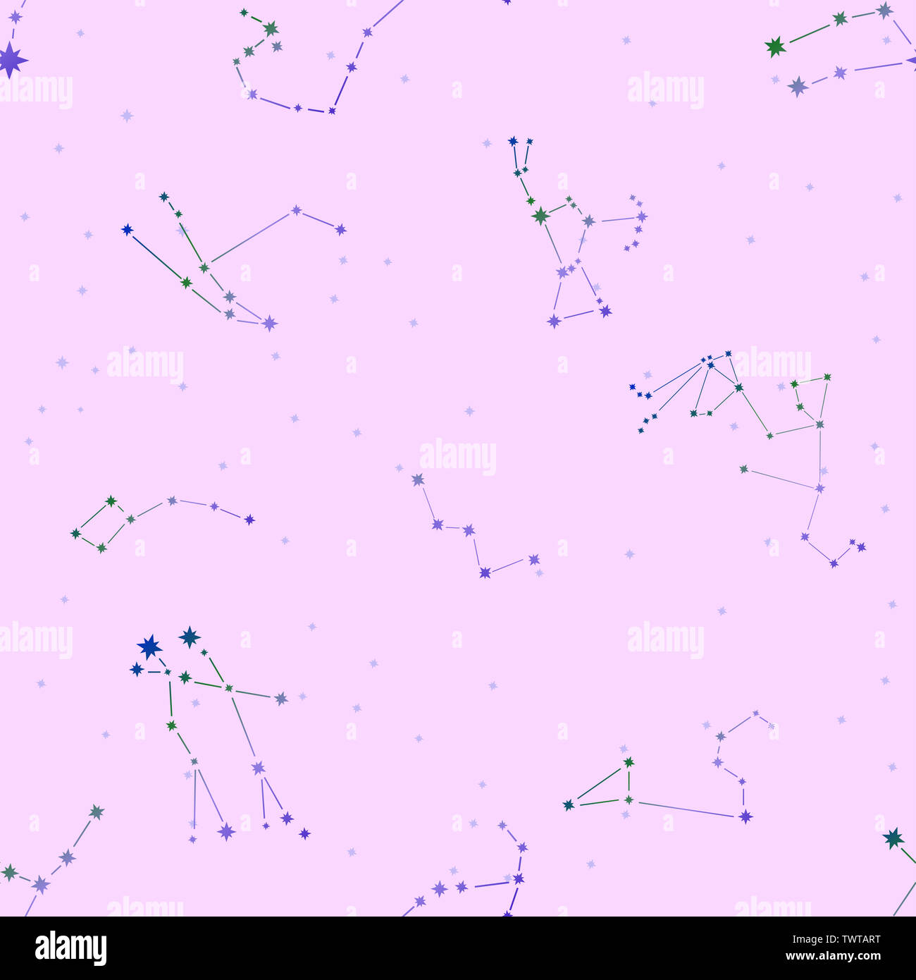 set of constellation seamles patterns with random stars Stock Photo - Alamy
