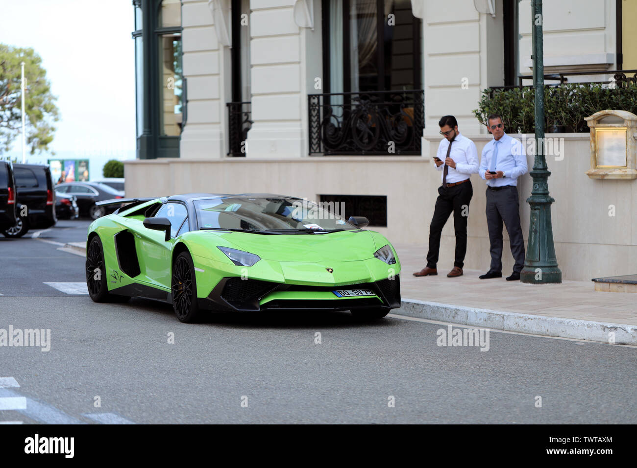Lime Green Lamborghini Aventador Roadster