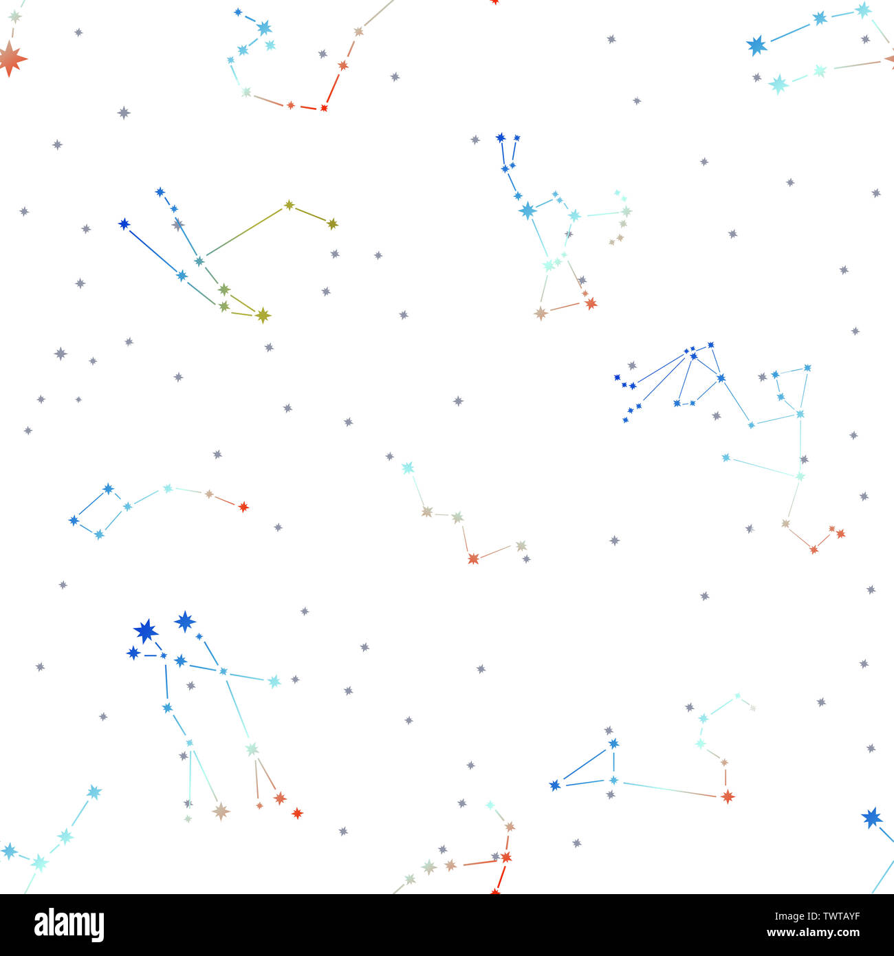 set of constellation seamles patterns with random stars Stock Photo - Alamy